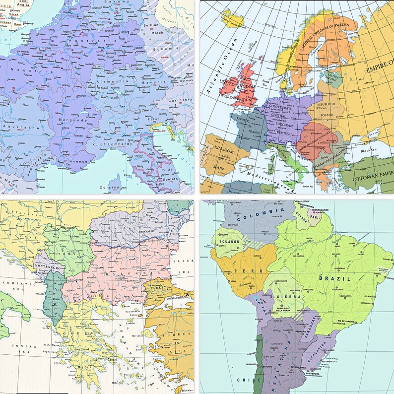 HISTORIC MAPS High Resolution Map Diagram Backgrounds for Printing and ...