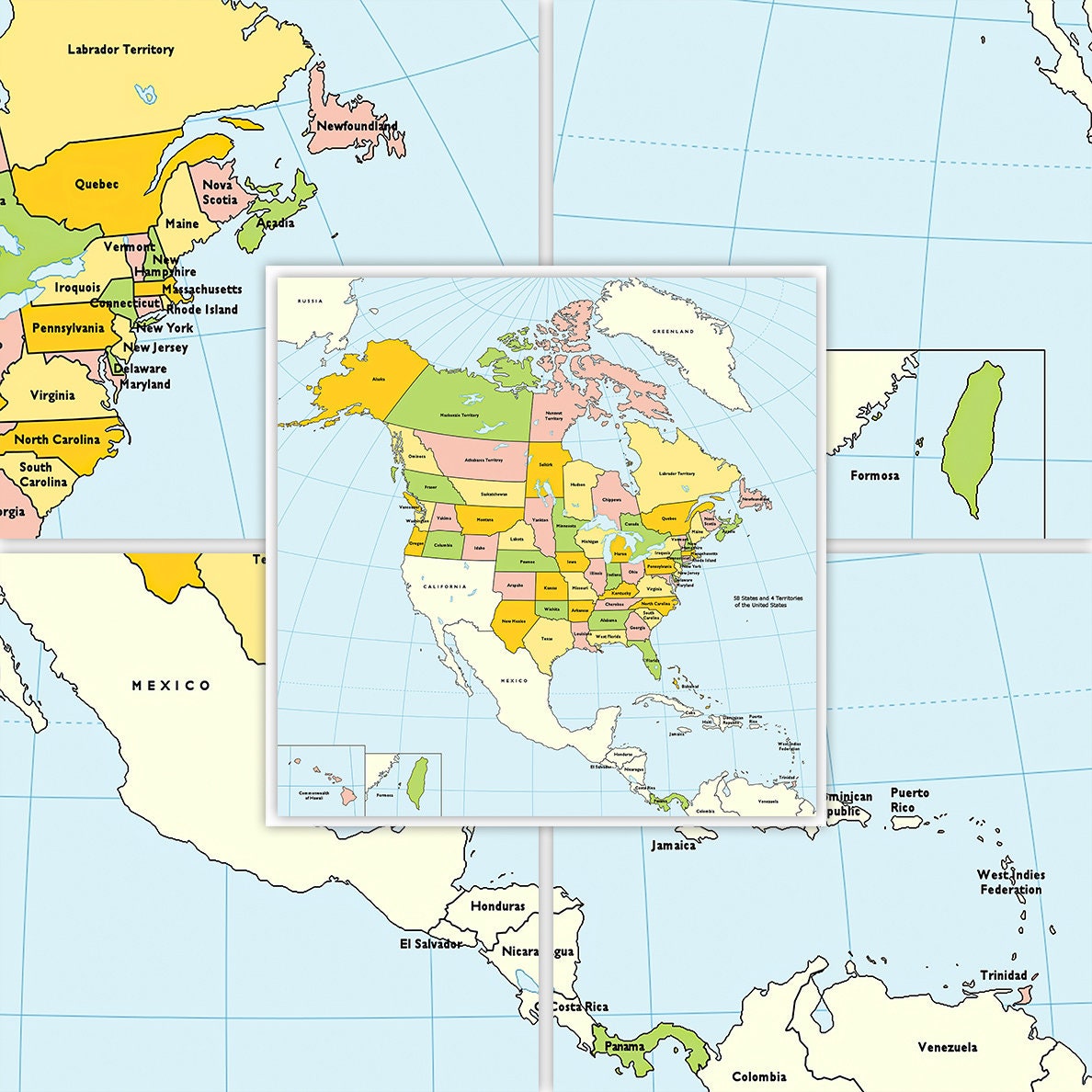 UNITED MAP Digital Printable Country Map Background for - Etsy Canada