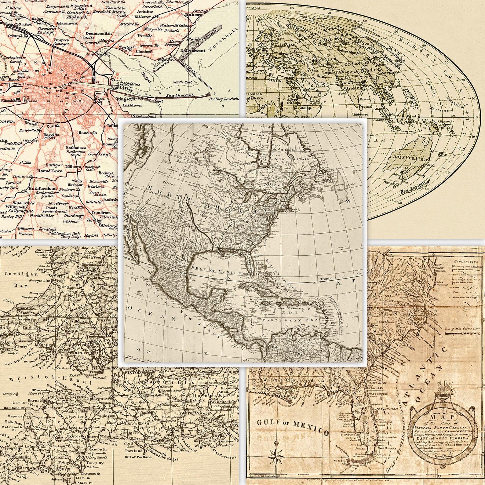 ANTIQUE MAPS High Resolution Old Map Diagram Backgrounds for - Etsy Canada