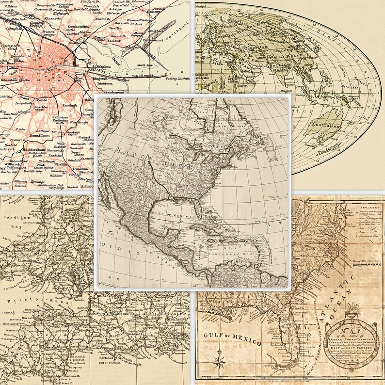 ANTIQUE MAPS High Resolution Old Map Diagram Backgrounds for - Etsy Canada