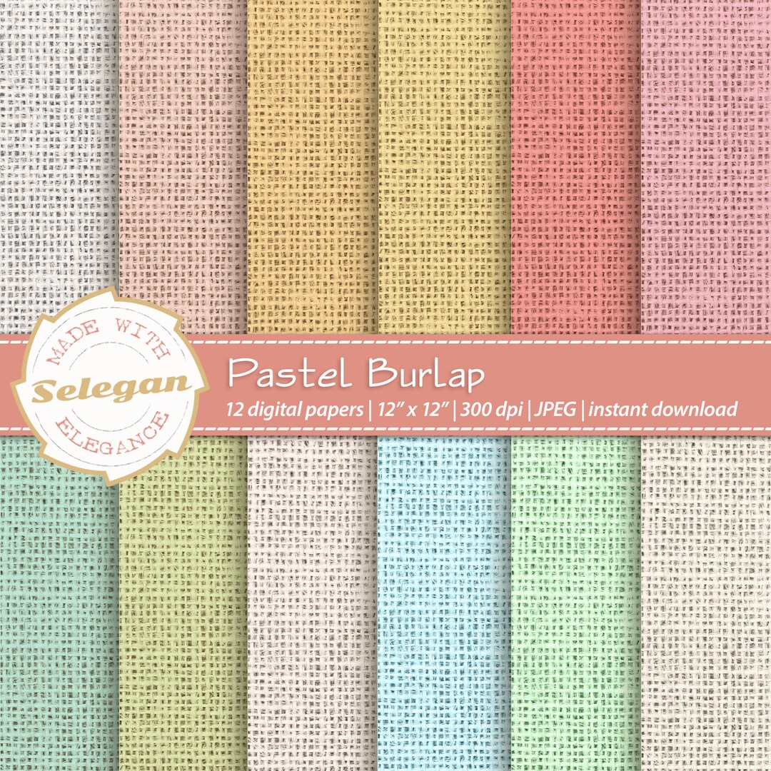 PASTEL BURLAP , Digital Printable Scrapbook Paper Background Texture ...