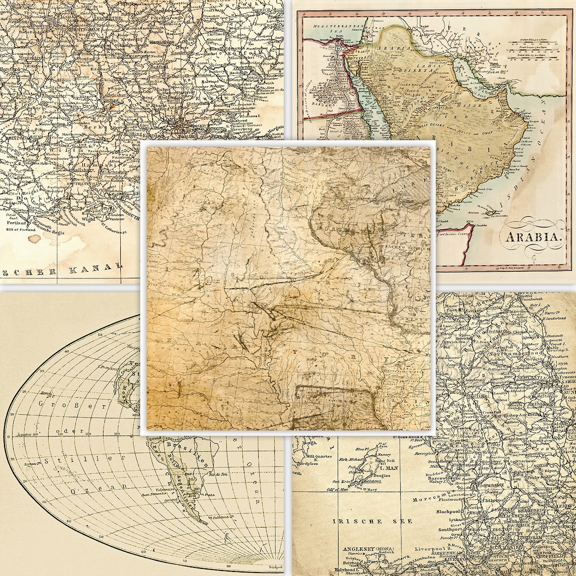 ANTIQUE MAPS High Resolution Old Map Diagram Backgrounds for - Etsy Canada