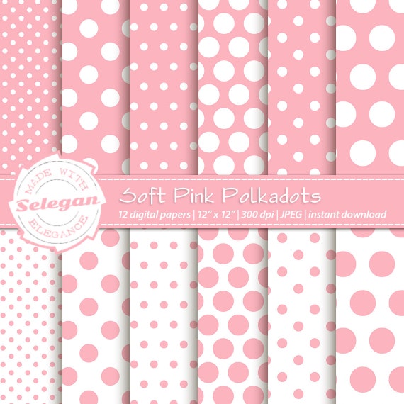 Baby Pink Polka Dots Background Designs