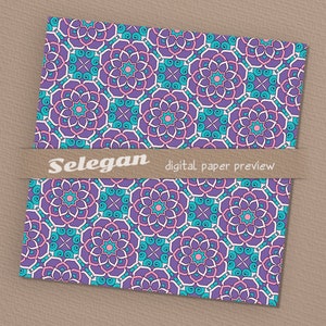 FLORAL MANDALA 3 12x12 Inch 300 Dpi Digital Paper Pack - Etsy