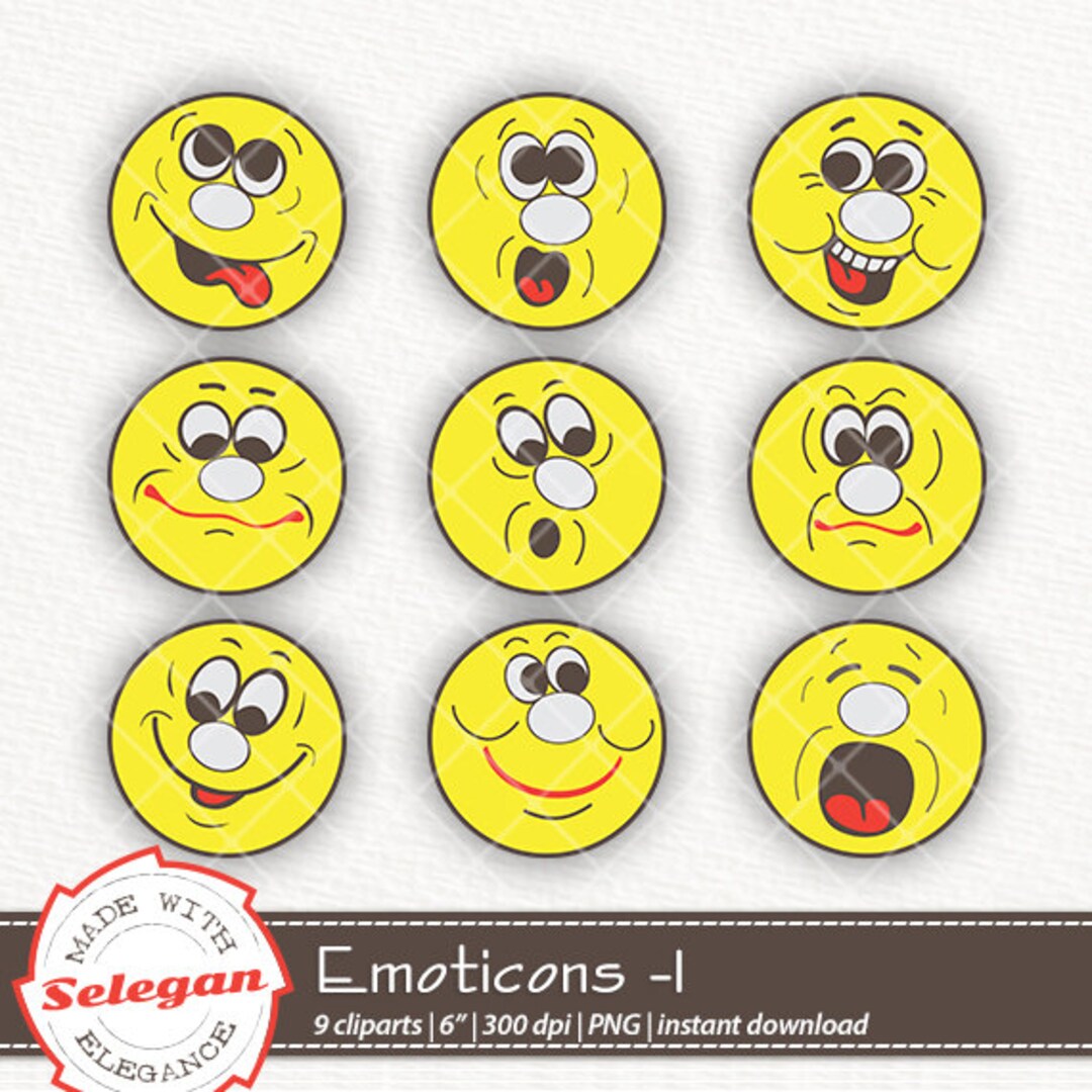 Emoticon Clipart emoticon 1 Smiley Face Emoji - Etsy