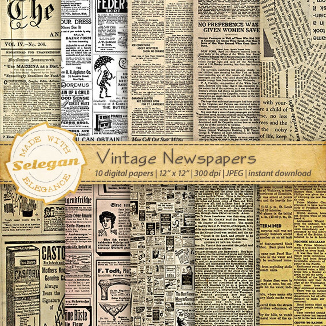 PERIÓDICOS VINTAGE antigua revista digital imprimible - Etsy España