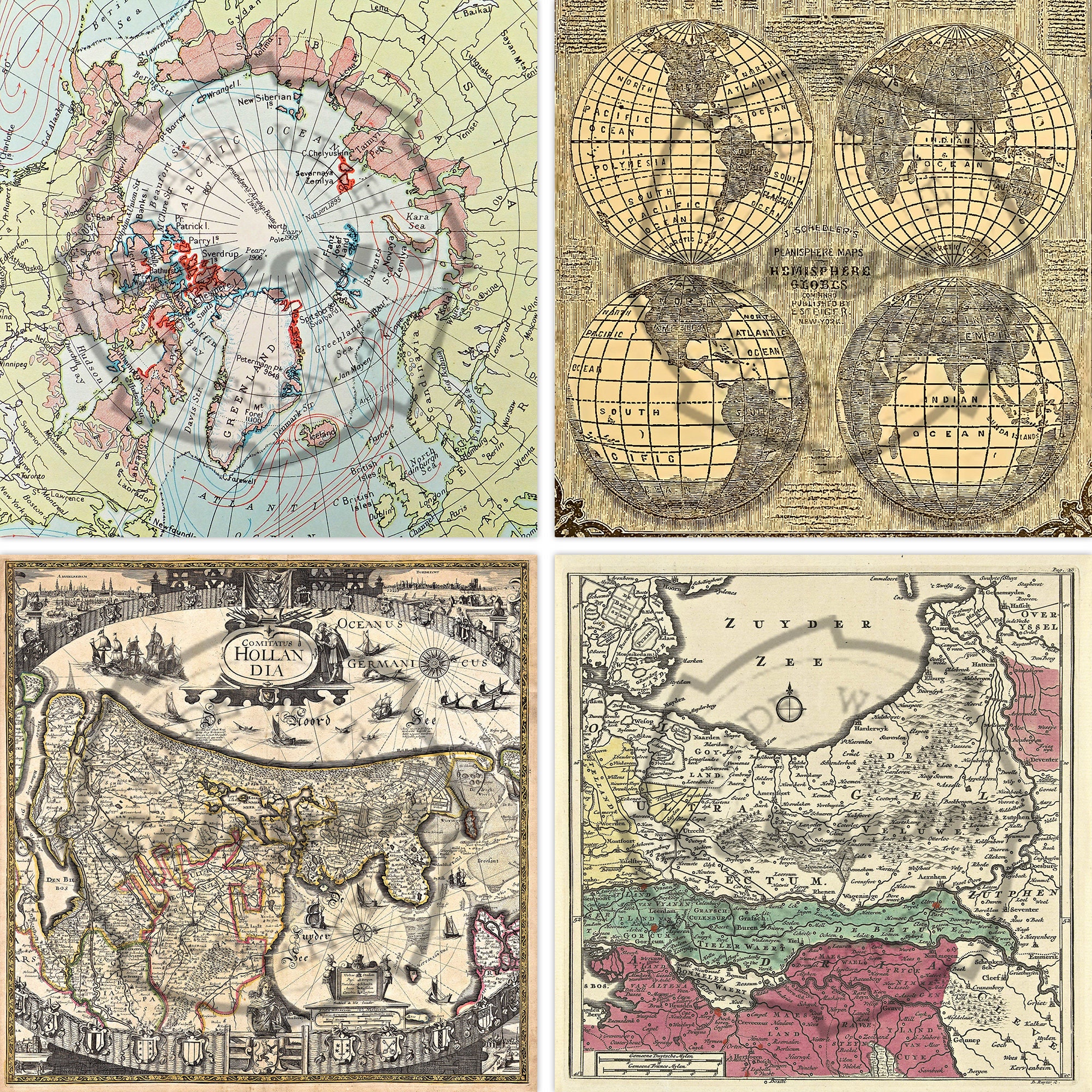 VINTAGE LANDKARTE antike alte Landkarten digitales Papier - Etsy.de