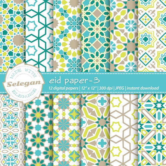 EID PAPER 3 Arabic Pattern Islamic Pattern Ramadan Paper | Etsy