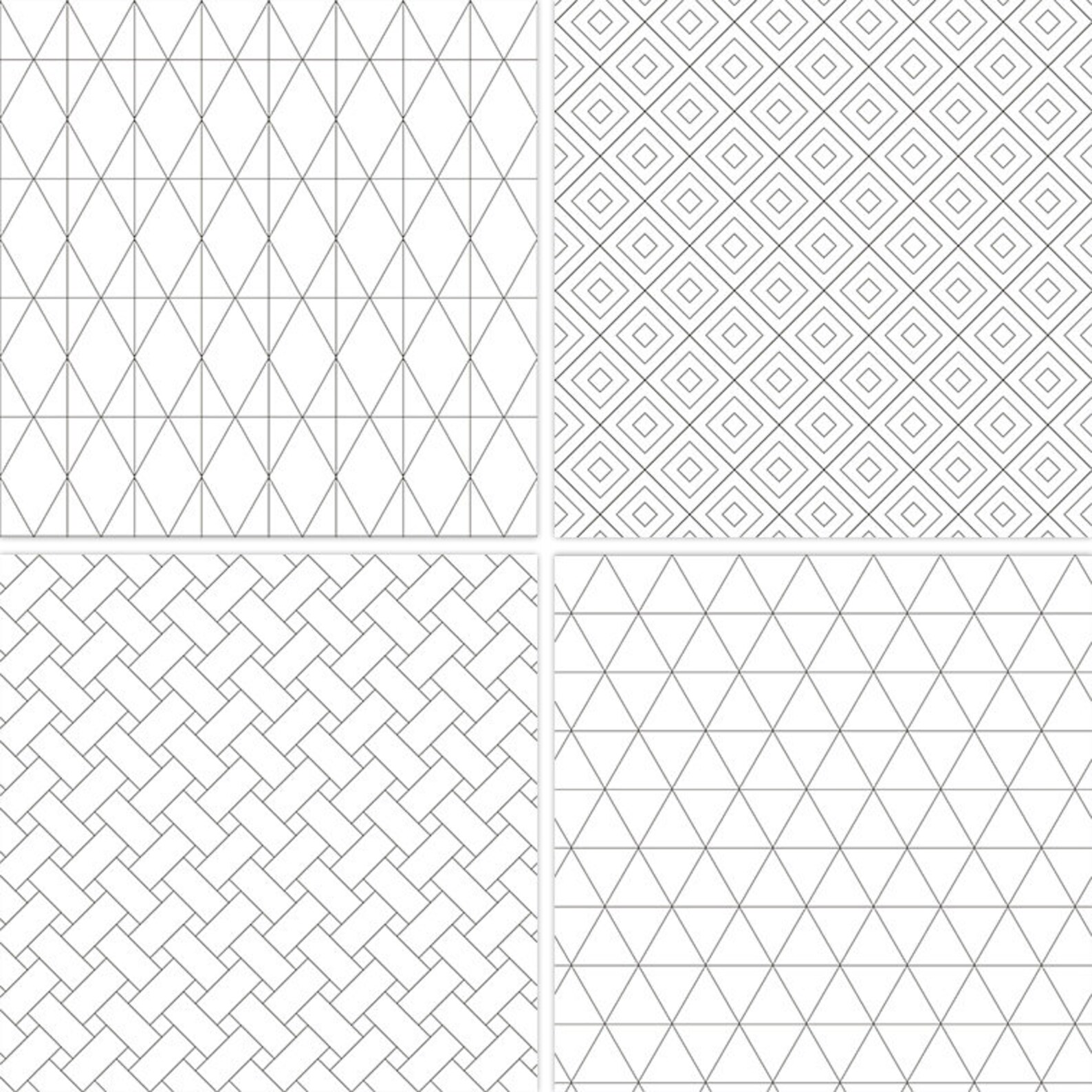 LINE ART PATTERNS 2 , Scrapbook Paper, Lineart Printables, Digital ...