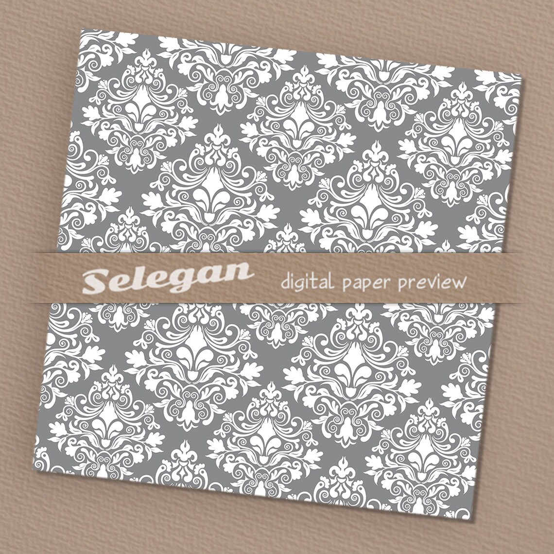 Colorful Damask, Digital Paper, Scrapbooking, Paper, 12x12, Printable ...