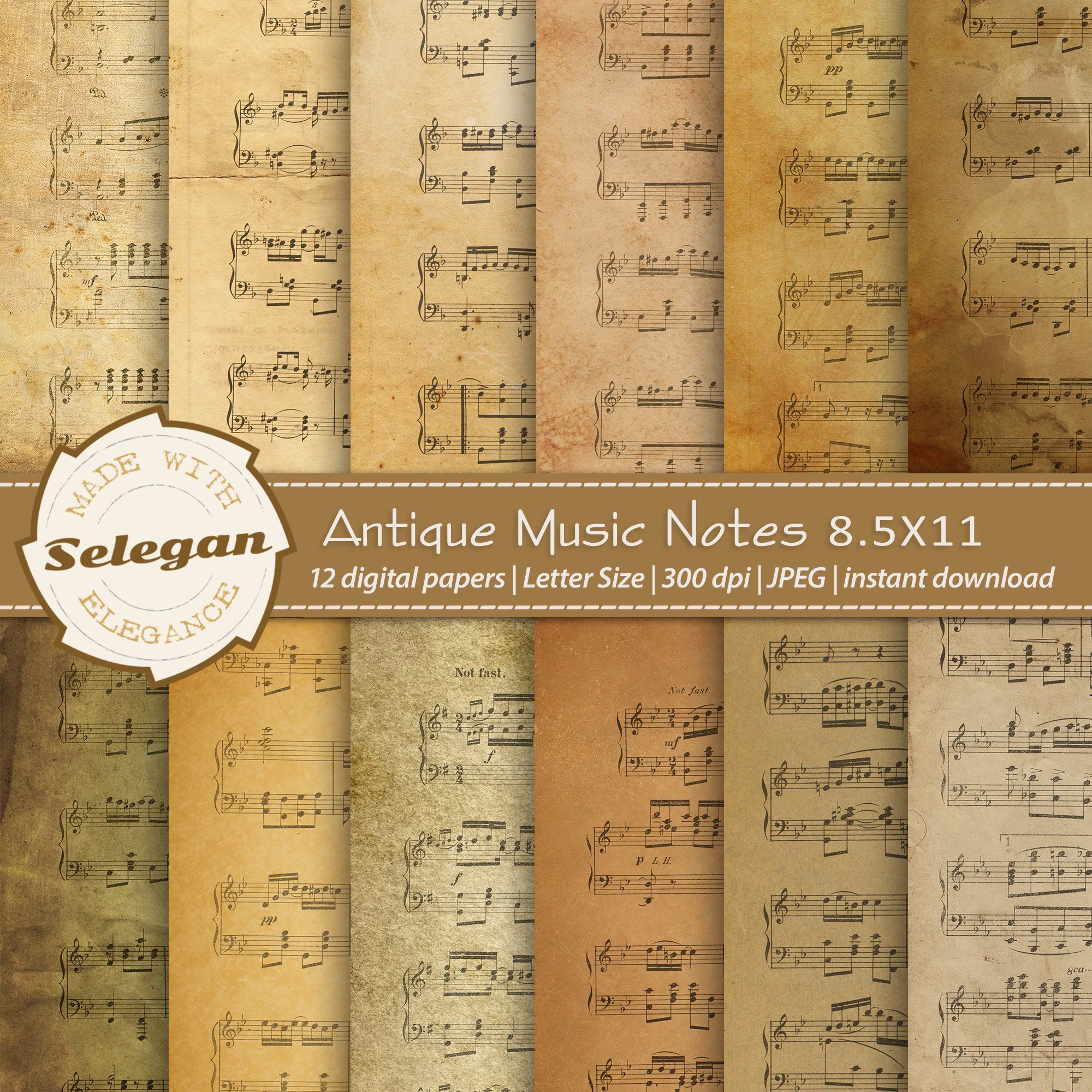 Vintage Music Scrapbook Paper