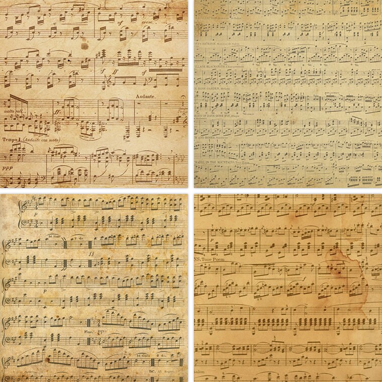 VINTAGE MUSIC NOTES Old Antique Music Note Digital - Etsy