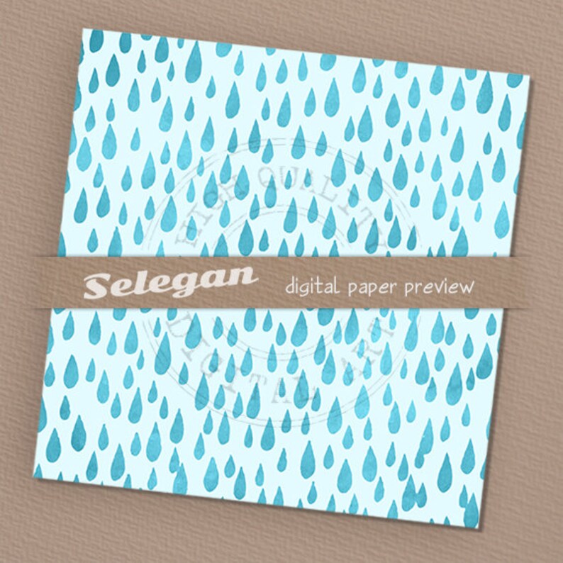Water Color Scrapbook Paper Watercolor Rain Drops - Etsy