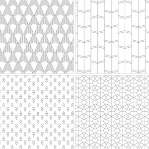 LINE ART PATTERNS Digital Printable Geometric Patterns for Scrapbook ...