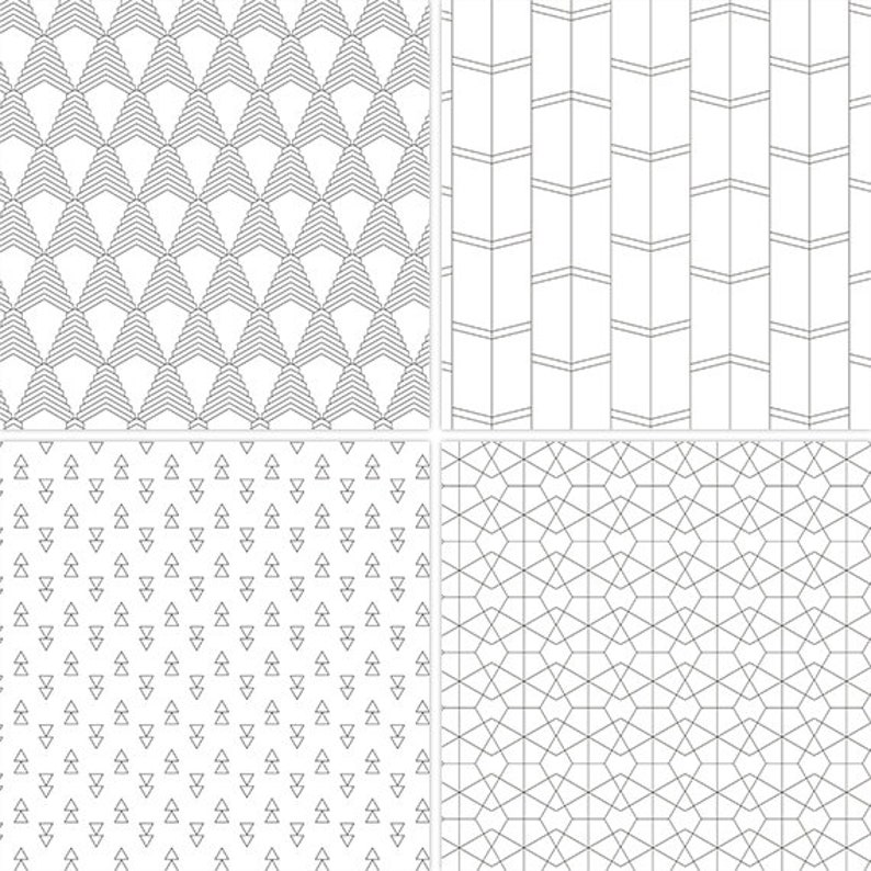 LINE ART PATTERNS Digital Printable Geometric Patterns for - Etsy