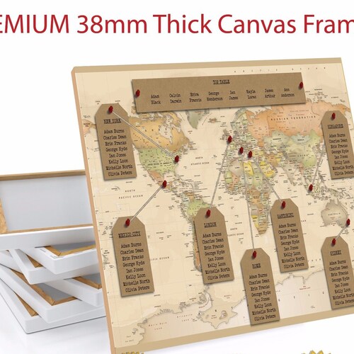 World Map Table Plan Seating Chart Travel Themed Wedding - Etsy