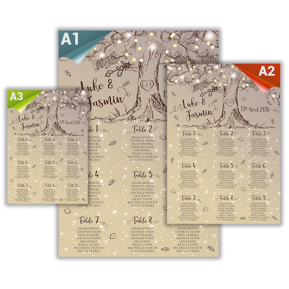 Rustic Tree Seating Plan table DIGITAL COPY - Etsy