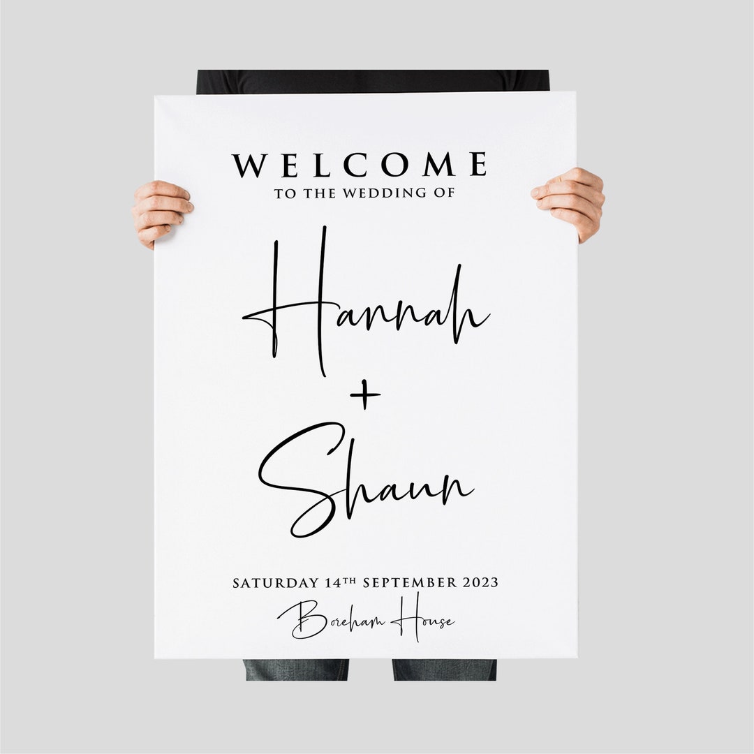 Wedding Welcome Sign, A1 Wedding Sign, Calligraphy Wedding Signage ...