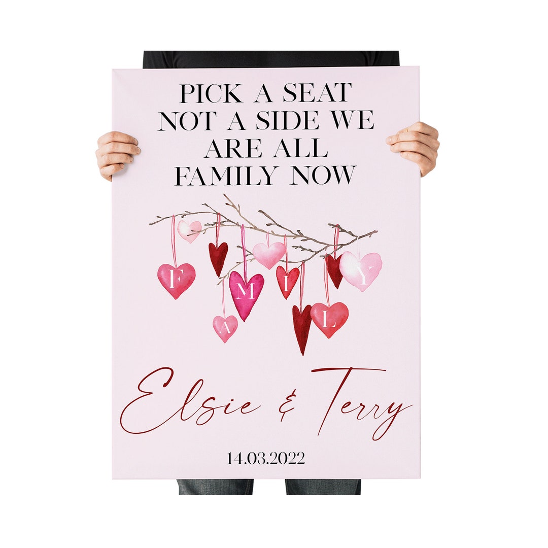 Pink Love Heart Welcome Sign Blush Woodland Whimsical Christening ...