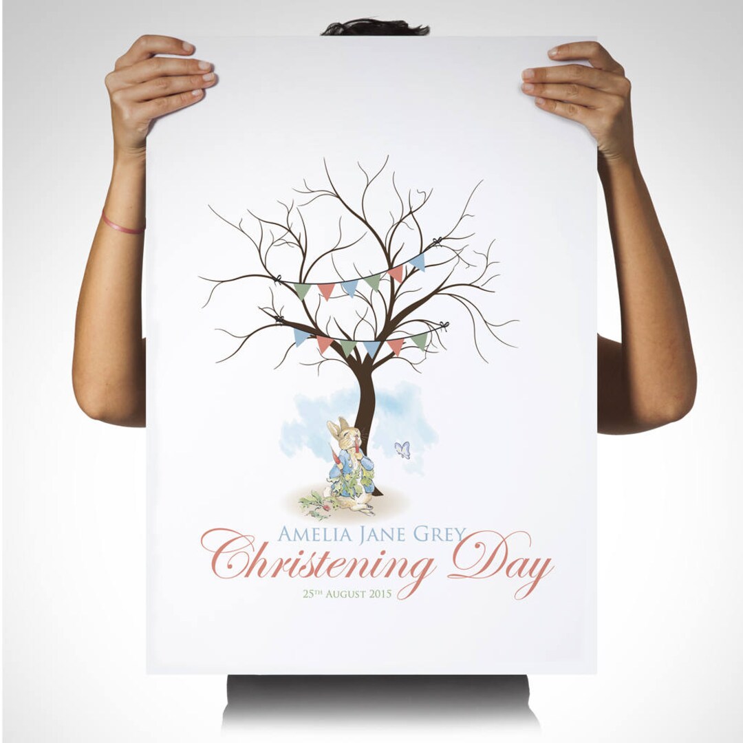 Personalised Peter Rabbit Keepsake Fingerprint Tree Personalised ...