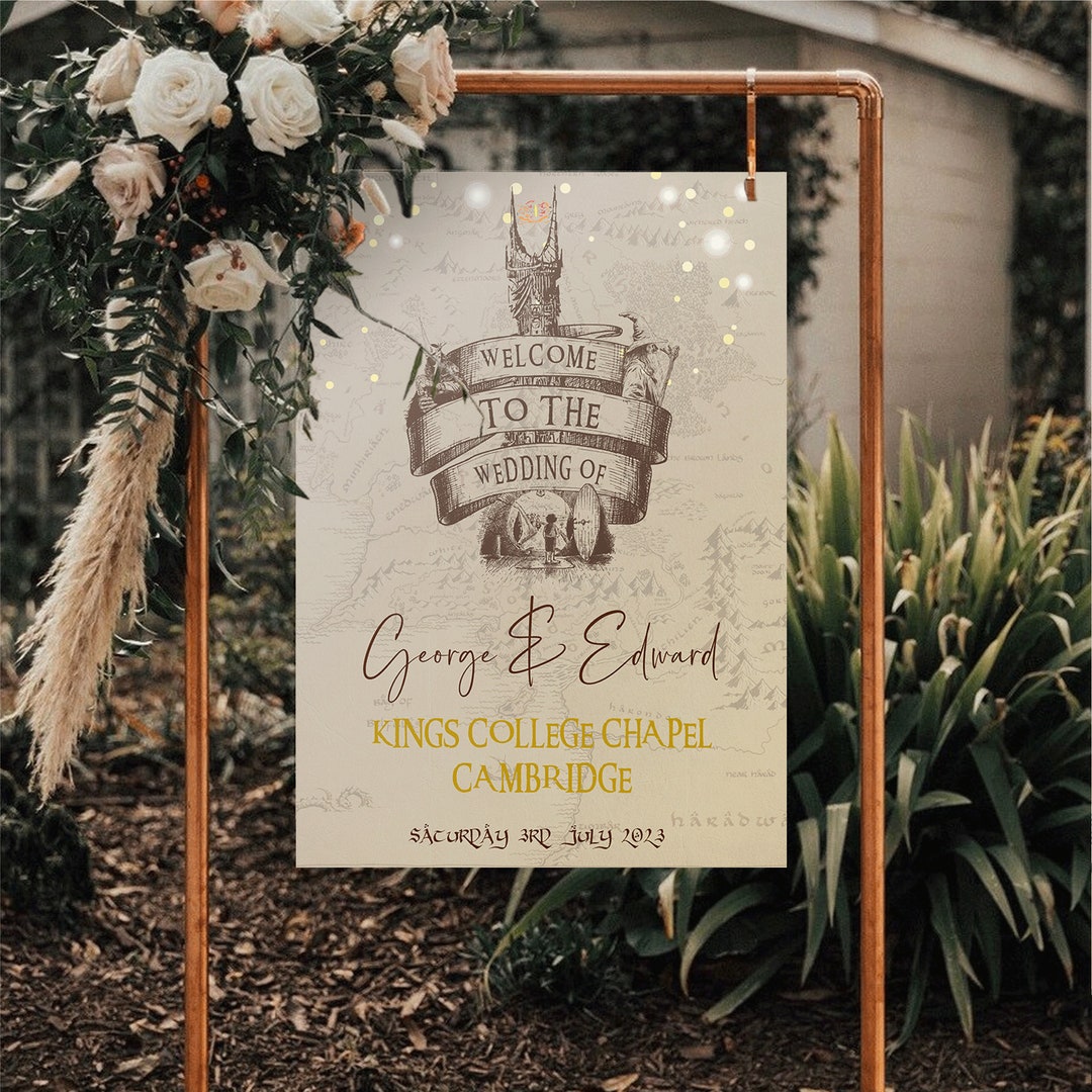 Lord of the Rings Wedding Welcome Sign, Lotr Wedding Decor, Fantasy ...
