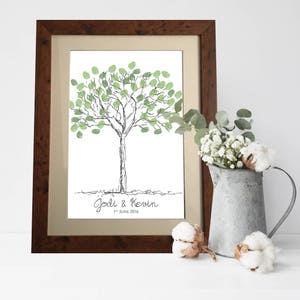 Personalised Sketch Keepsake Fingerprint Tree Personalised Wedding ...