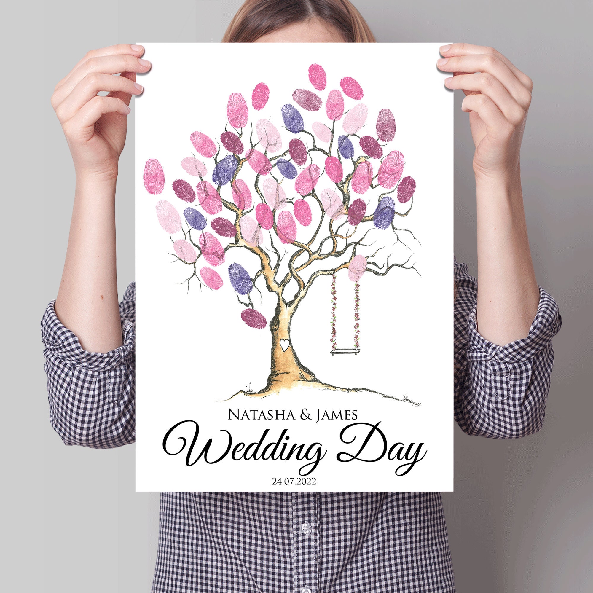 Personalised Swing Keepsake Fingerprint Tree Personalised - Etsy UK
