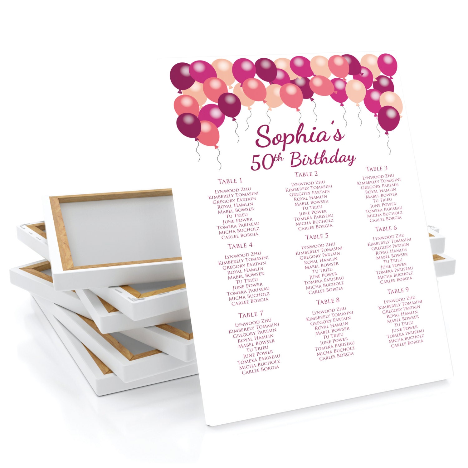 Personalised Balloon Wedding Table / Seating Plan Large Print | Etsy
