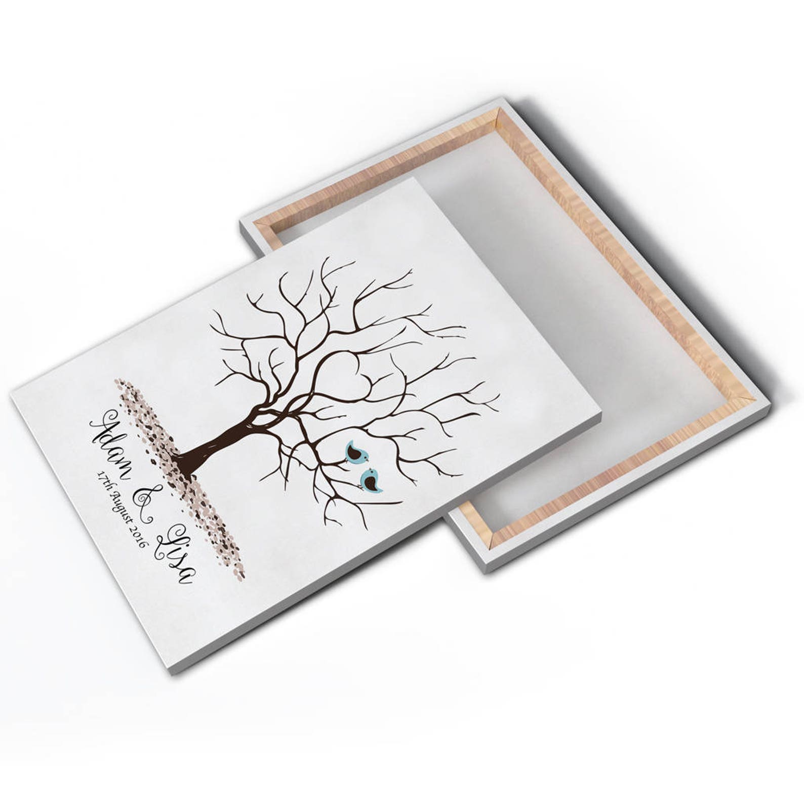 Personalised Bird Keepsake Fingerprint Tree Personalised Wedding ...