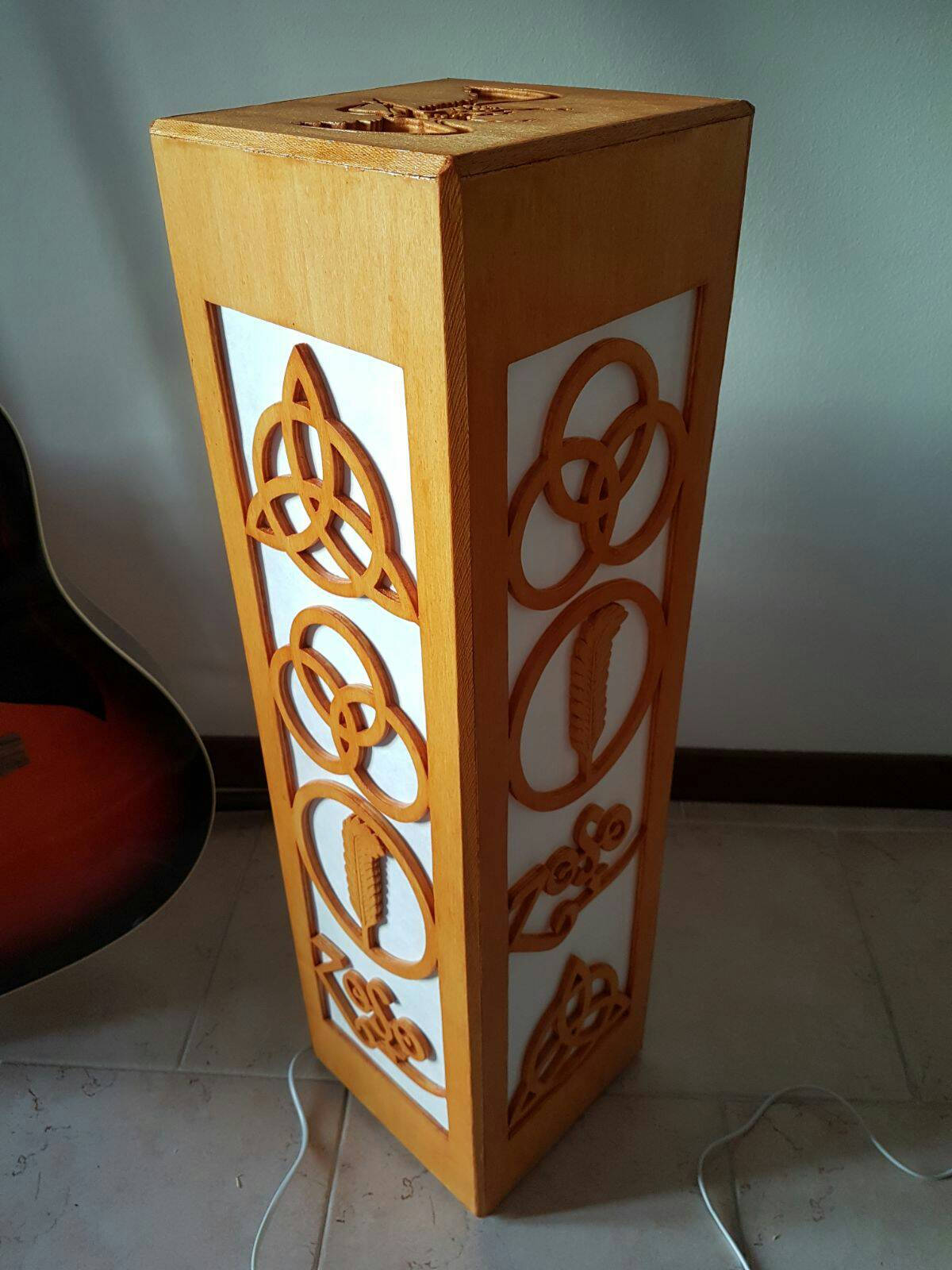 Led Zeppelin Lamp | Wooden Lamp | Led Zeppelin Symbols and Icarus Decor ...