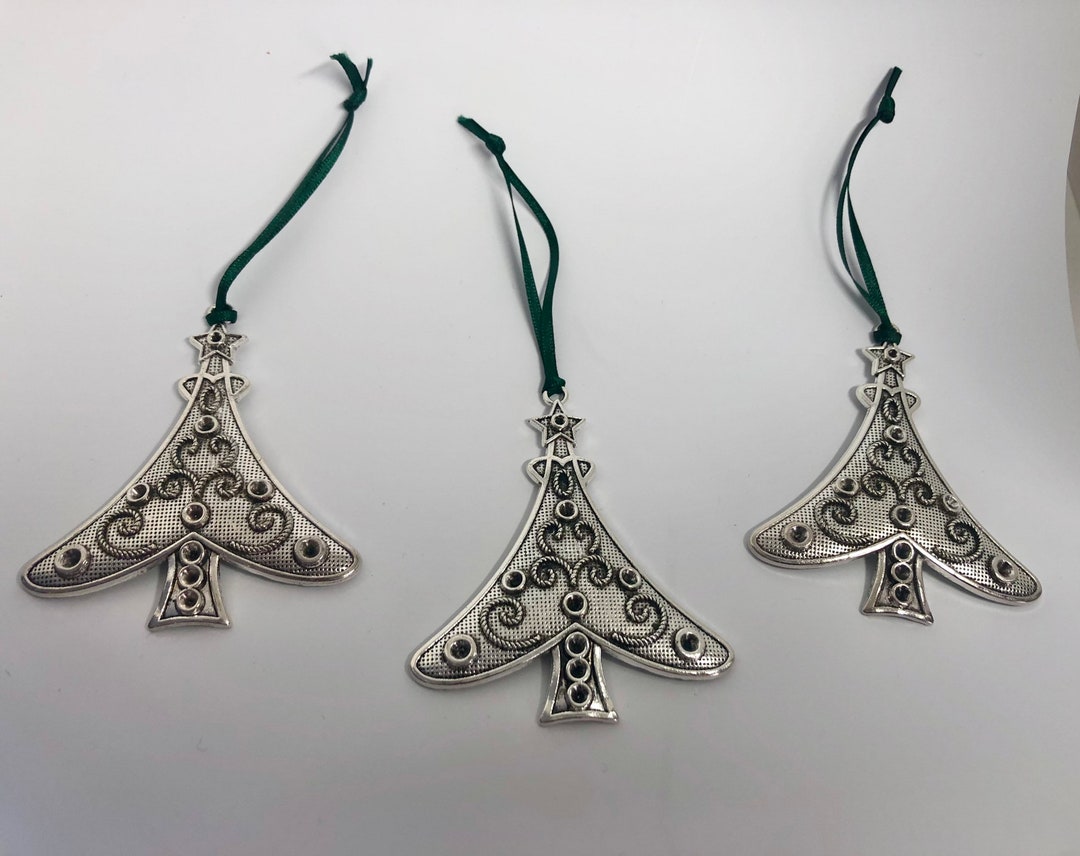 Silver Metal Christmas Trees, Christmas Ornaments Pendants, Tie on ...