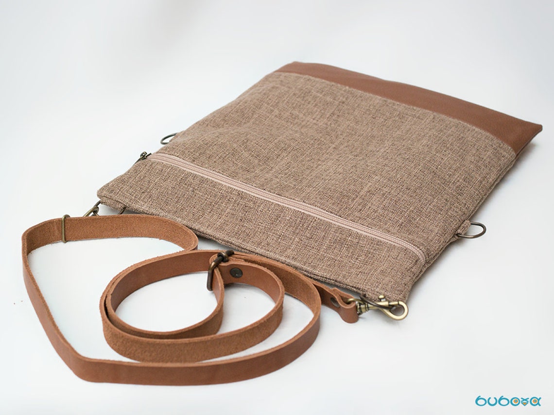Light Brown Shoulder Bag, Two-ways Bag, Convertible Bag, Foldover Bag ...