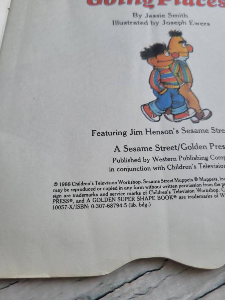 Vintage Golden Super Shape Book, Going Places, Sesame Street, Cookie ...