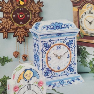 Vintage Plastic Canvas Pattern, Clock Plastic Canvas, Vintage Crafts ...
