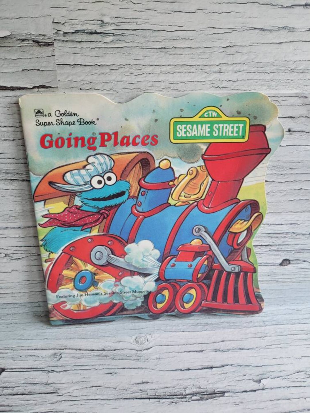 Vintage Golden Super Shape Book, Going Places, Sesame Street, Cookie ...