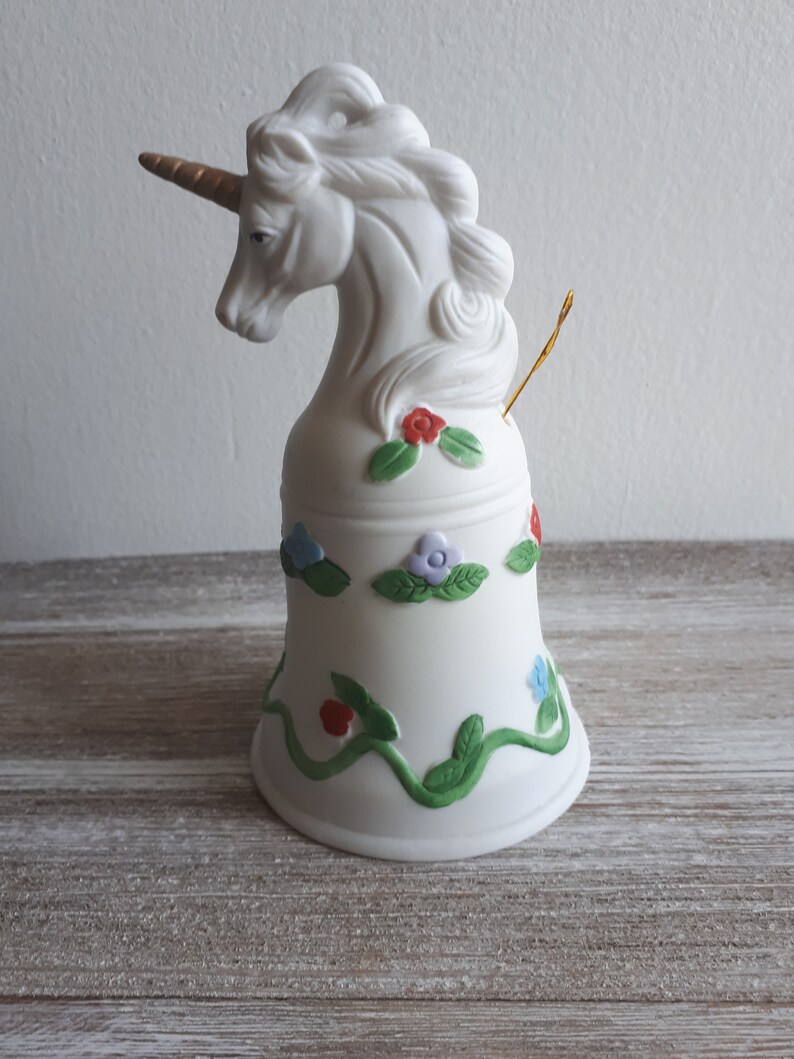 Unicorn Bell, Bells, Raised Floral Embellishments, Ceramic Bells ...