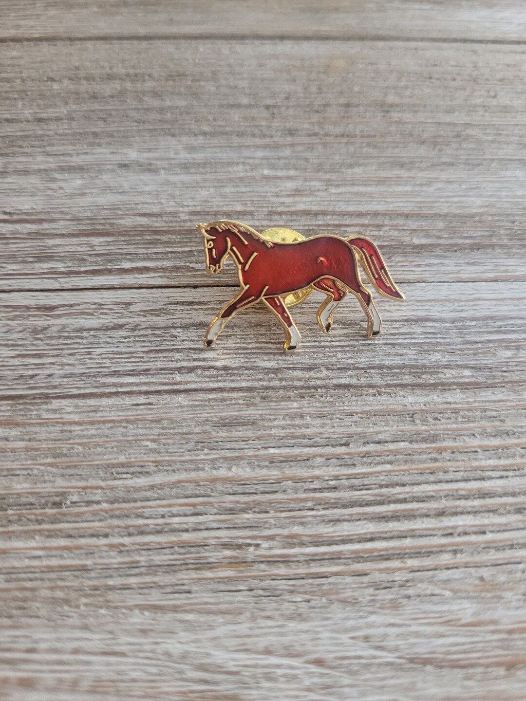 Vintage Horse Pin, Red and Gold Pin, Horse, Animal, Riding Pin ...