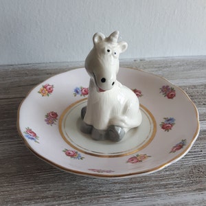 Whimsical Unicorn Upcycled Ring Dish, Colclough Saucer, Home Decor ...