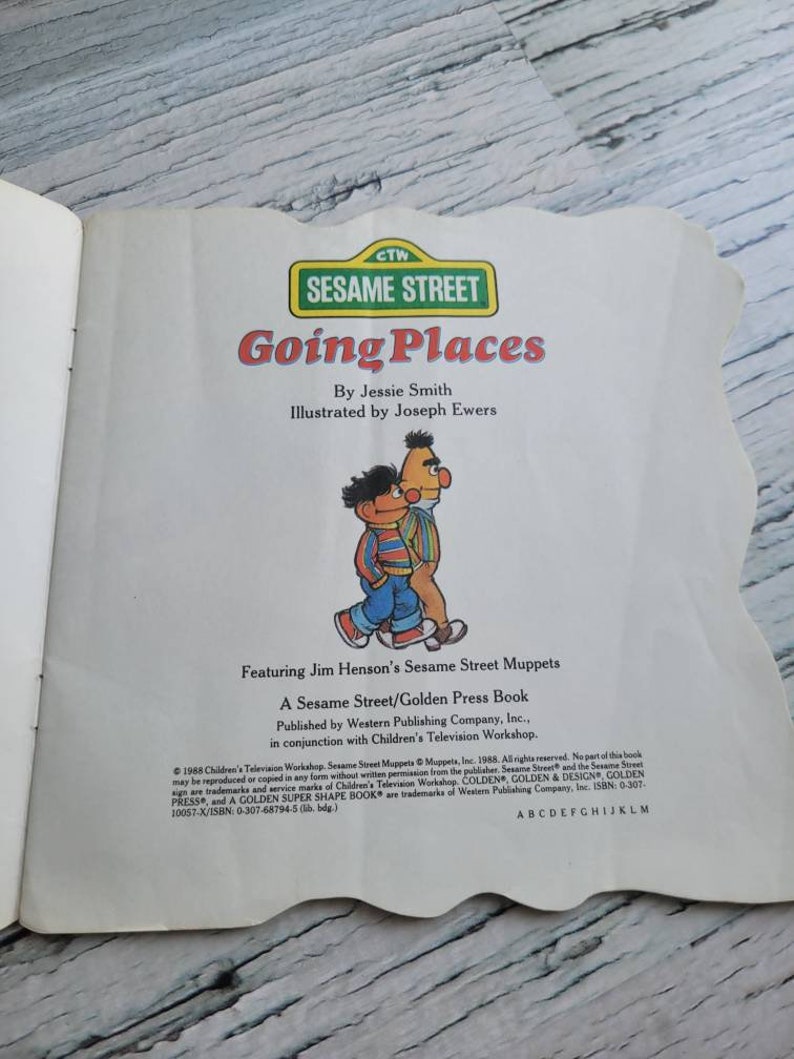 Vintage Golden Super Shape Book, Going Places, Sesame Street, Cookie ...