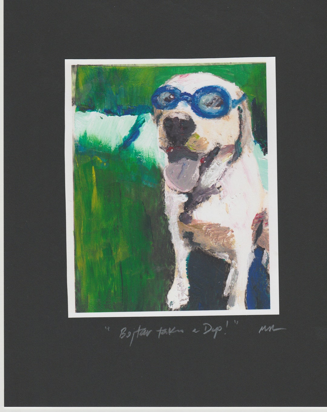 Whimsical Lab Dog Print - Etsy