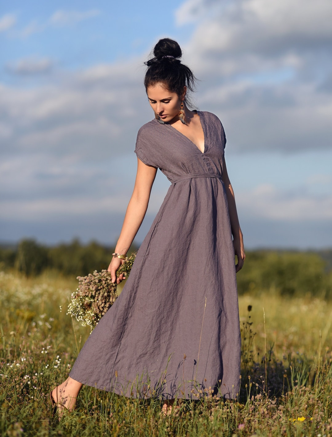 Linen Dress for Women, Linen Maxi Dress, Womens Linen Dress, Slow ...