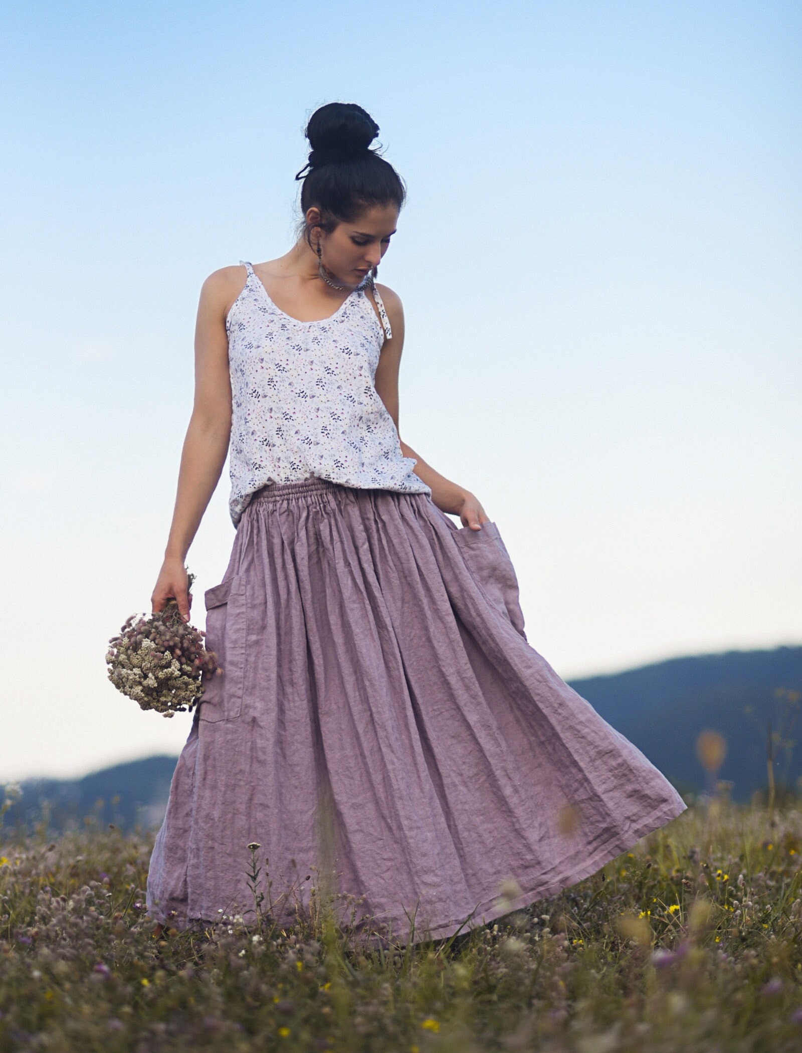 Linen Skirt for Women Linen Maxi Skirt Womens Skirt Slow - Etsy