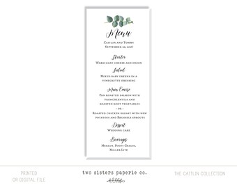 Rehearsal dinner menu cards black and gold wedding menu