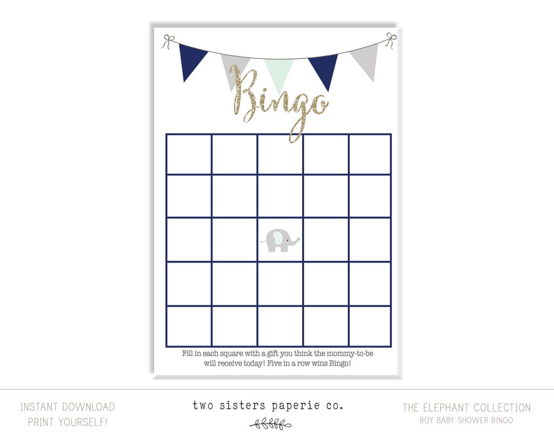 Baby Shower Bingo It's a Boy Baby Shower Printable - Etsy