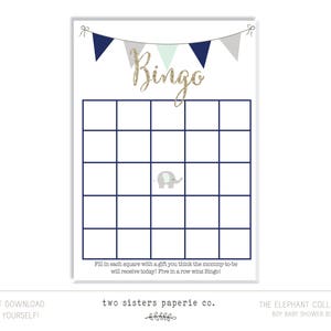 Baby Shower Bingo It's a Boy Baby Shower Printable | Etsy