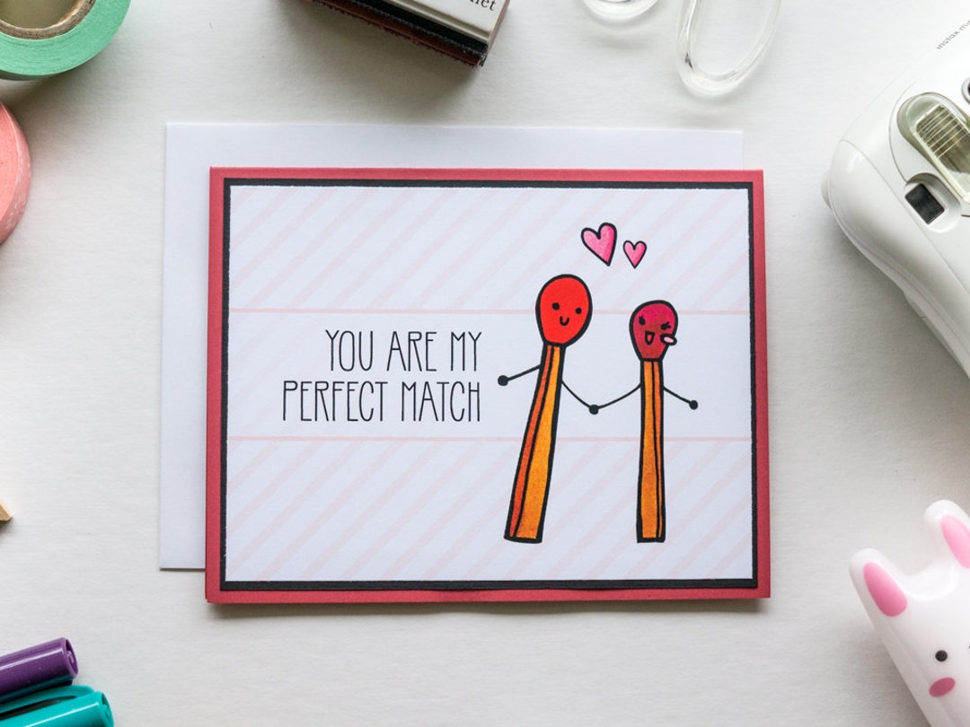 You Are My Perfect Match Card, tarjeta de felicitación impresa ...