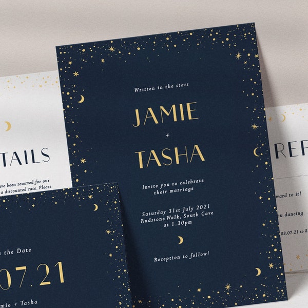 Starry Night Wedding Invitation - Etsy