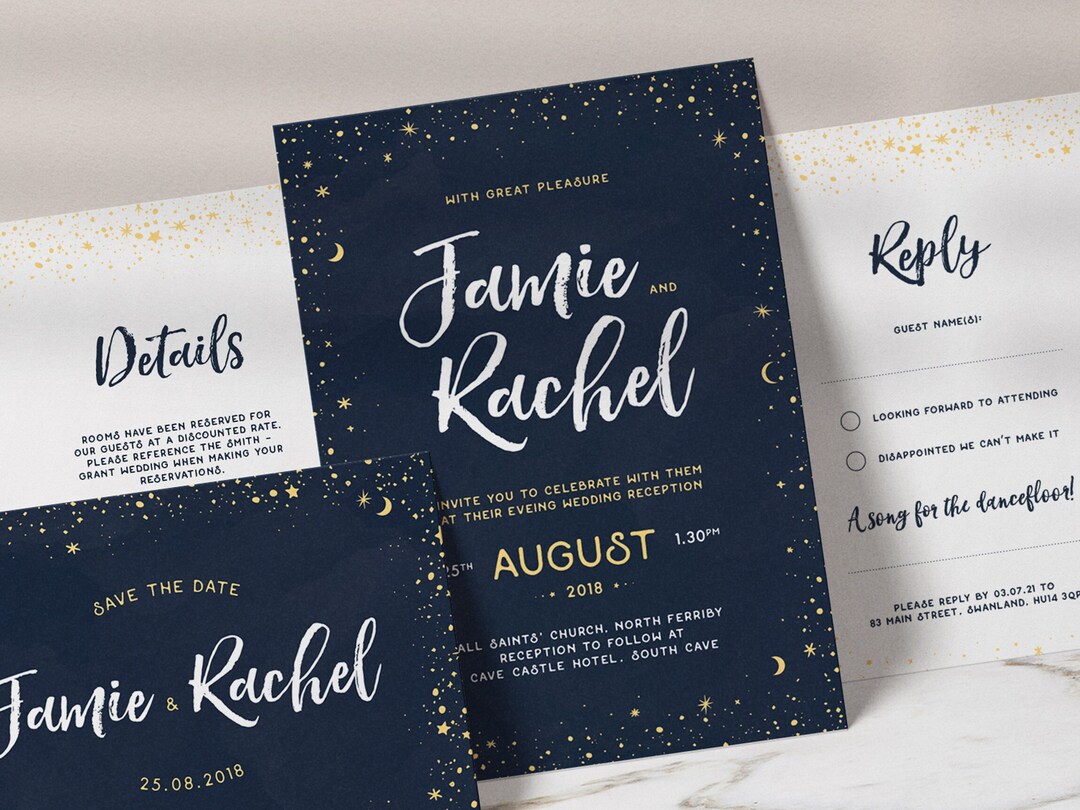 Starry Night Invitations Sky Written in the Stars - Etsy