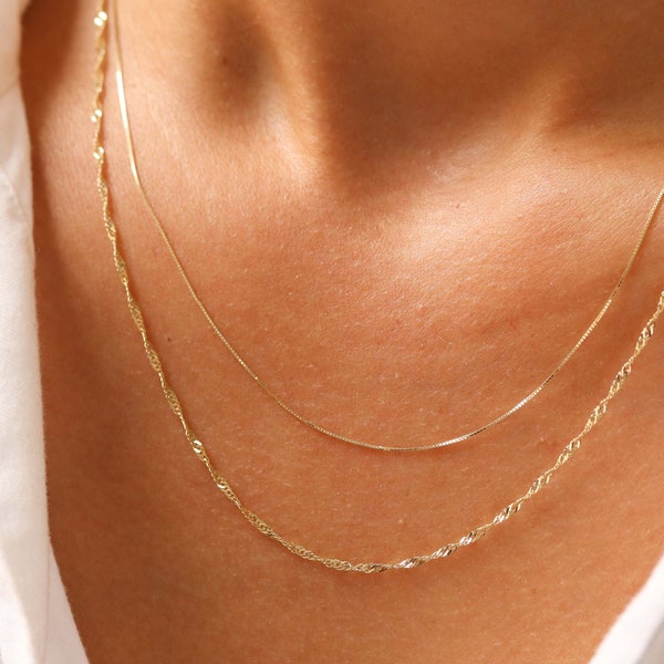 14k Gold Necklace - Etsy