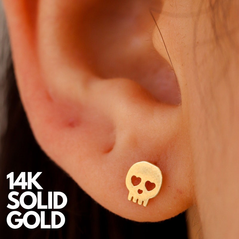 Skull Earring Studs - Etsy